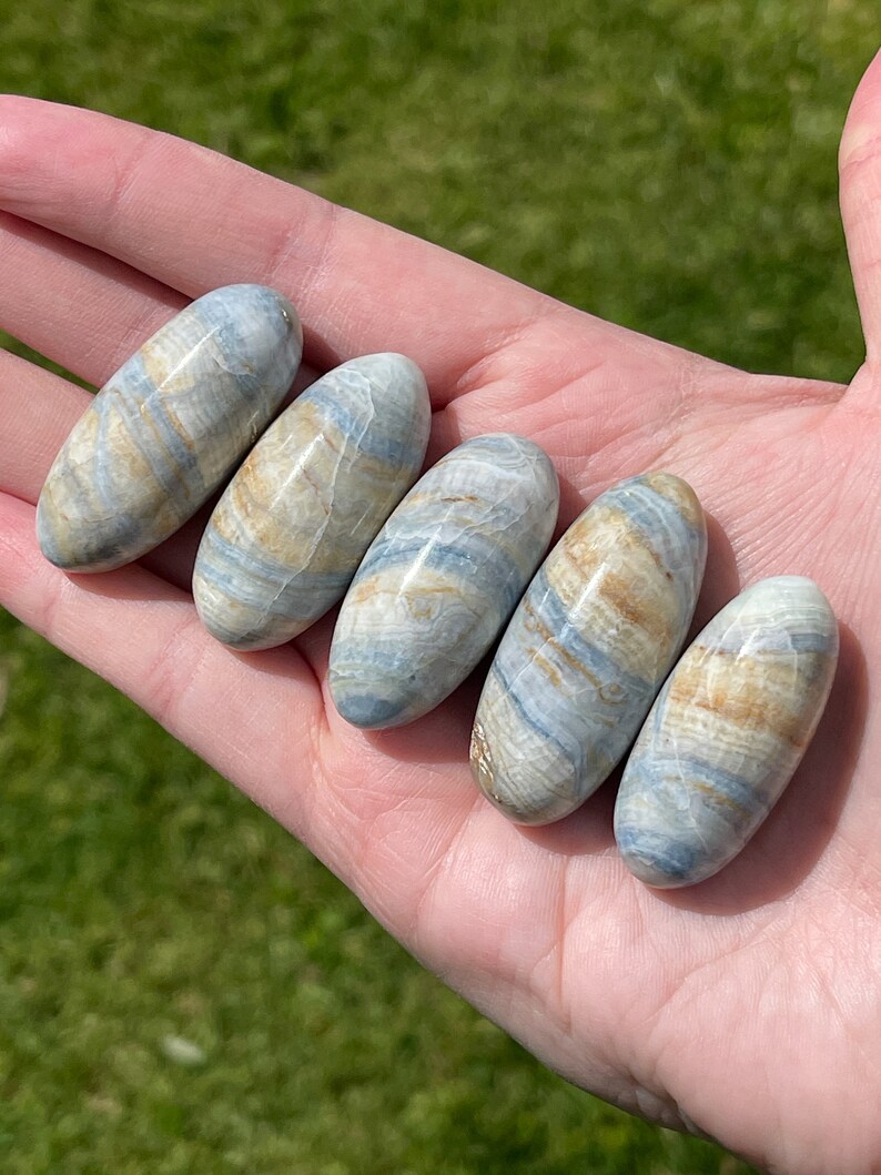 High Grade Polished Blue Scheelite Crystal Shiva, Tumbled Stone, Blue ...