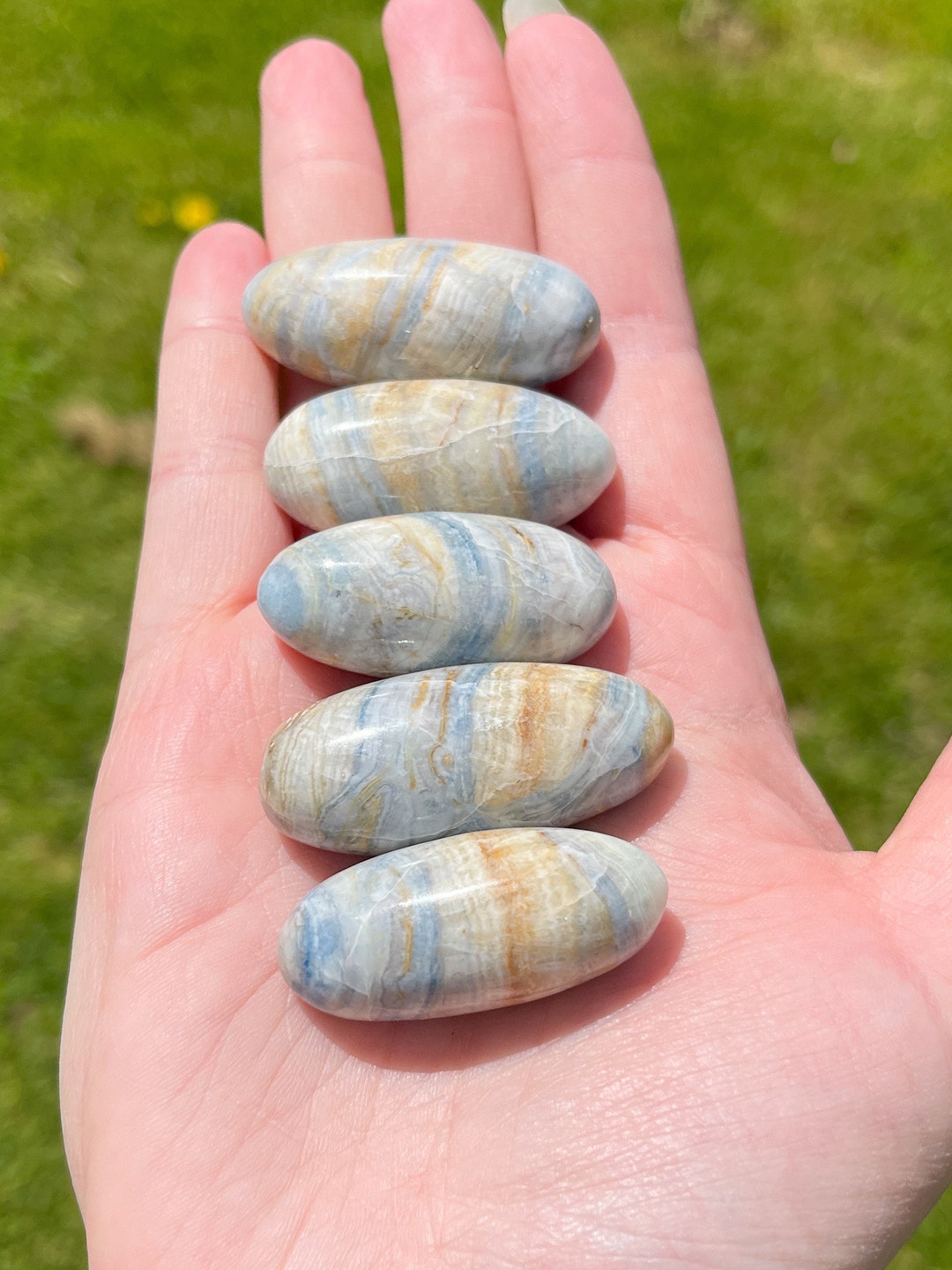 High Grade Polished Blue Scheelite Crystal Shiva, Tumbled Stone, Blue ...