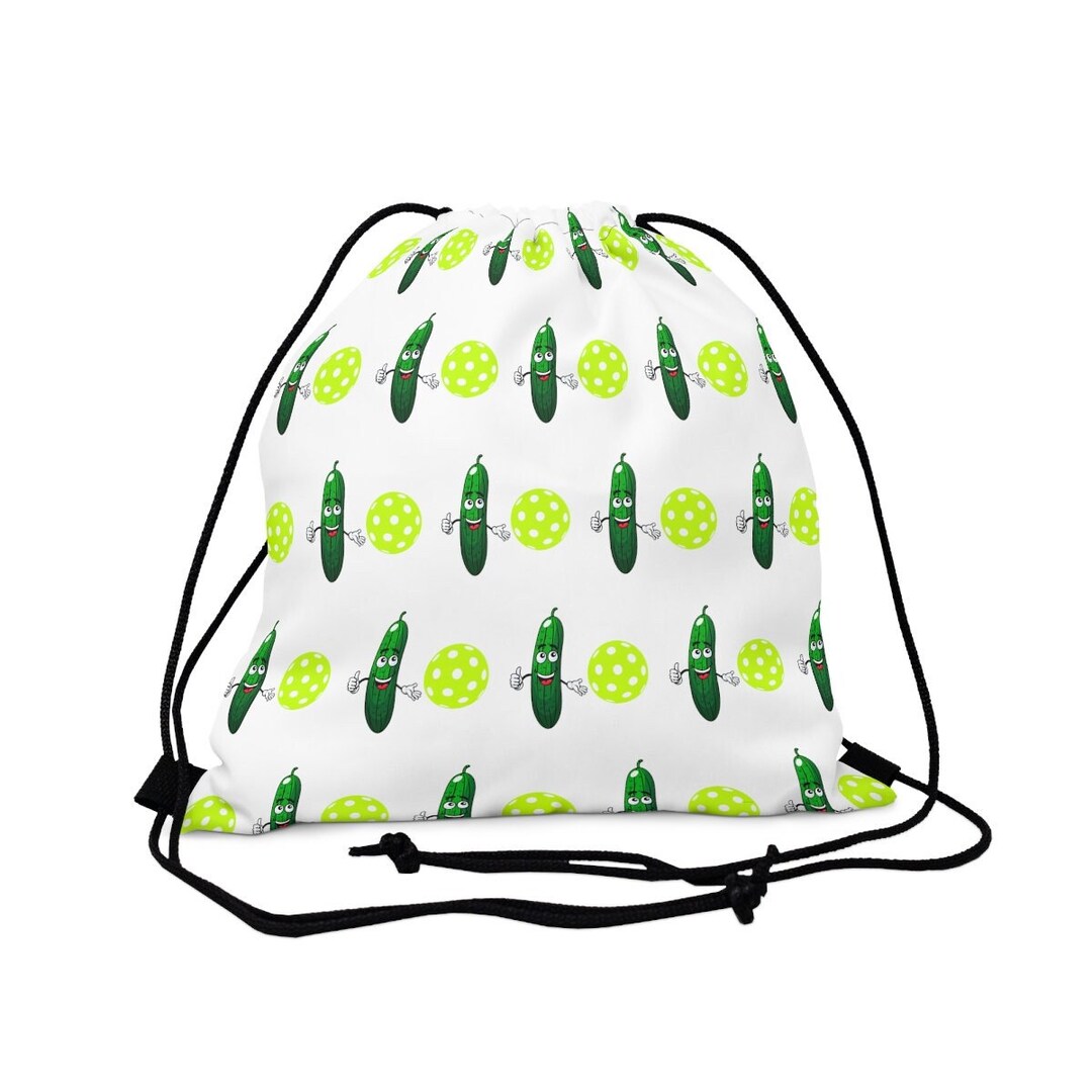 Pickleball Drawstring Bag, Pickle and Ball Bag, Custom Design Sports ...