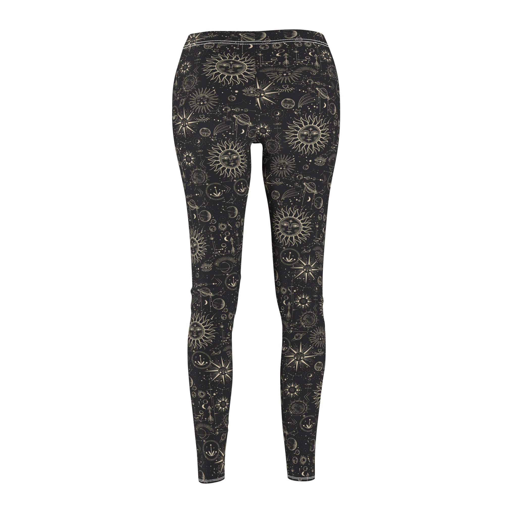 Celestial Yoga Pants, Sun Moon and Stars Leggings, Workout Gear, Fun ...