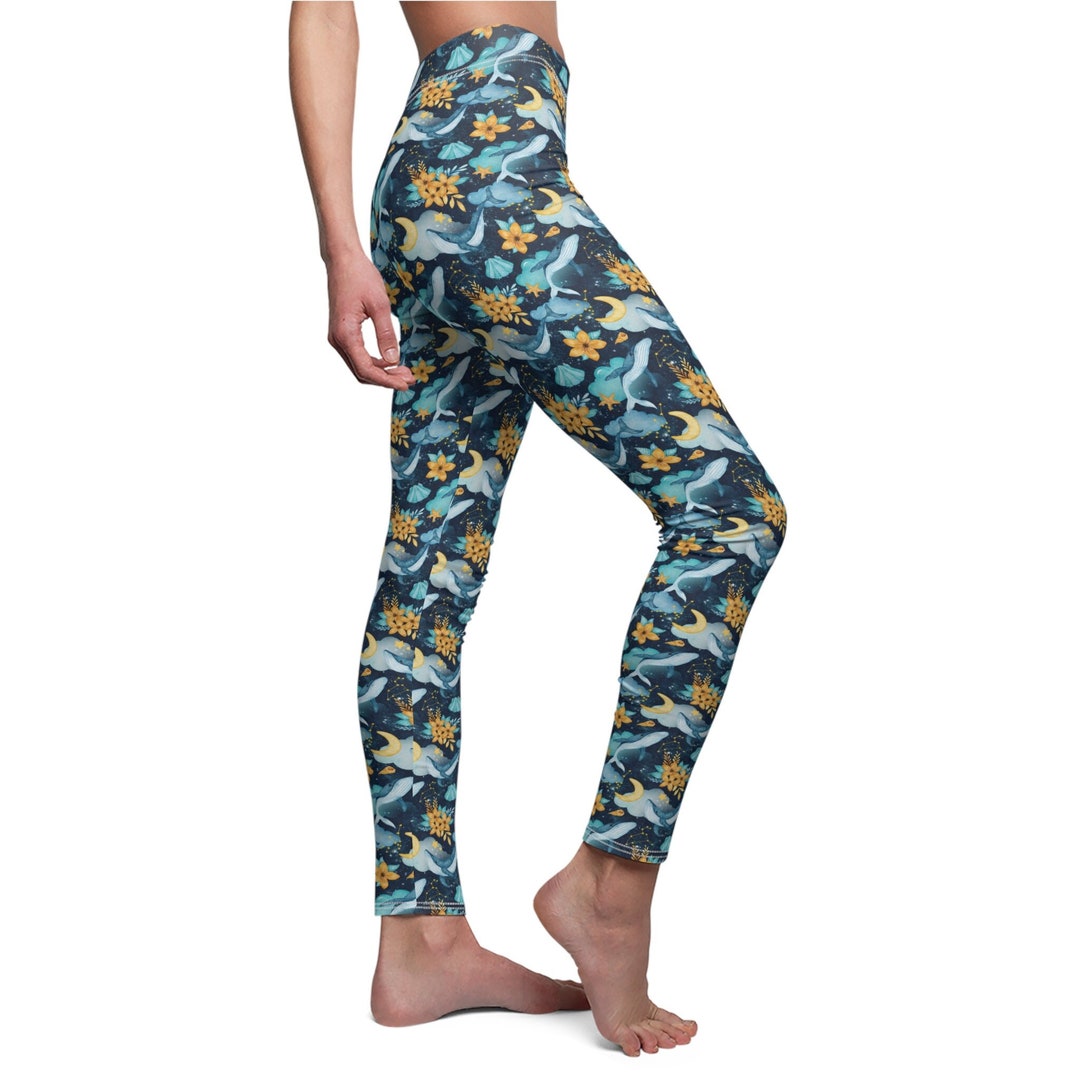 Underwater Whale Yoga Pants, Ocean Lover Leggings, Sea Marine Life ...