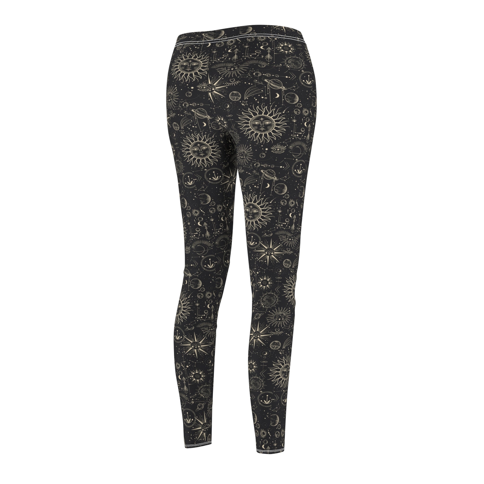 Celestial Yoga Pants, Sun Moon and Stars Leggings, Workout Gear, Fun ...