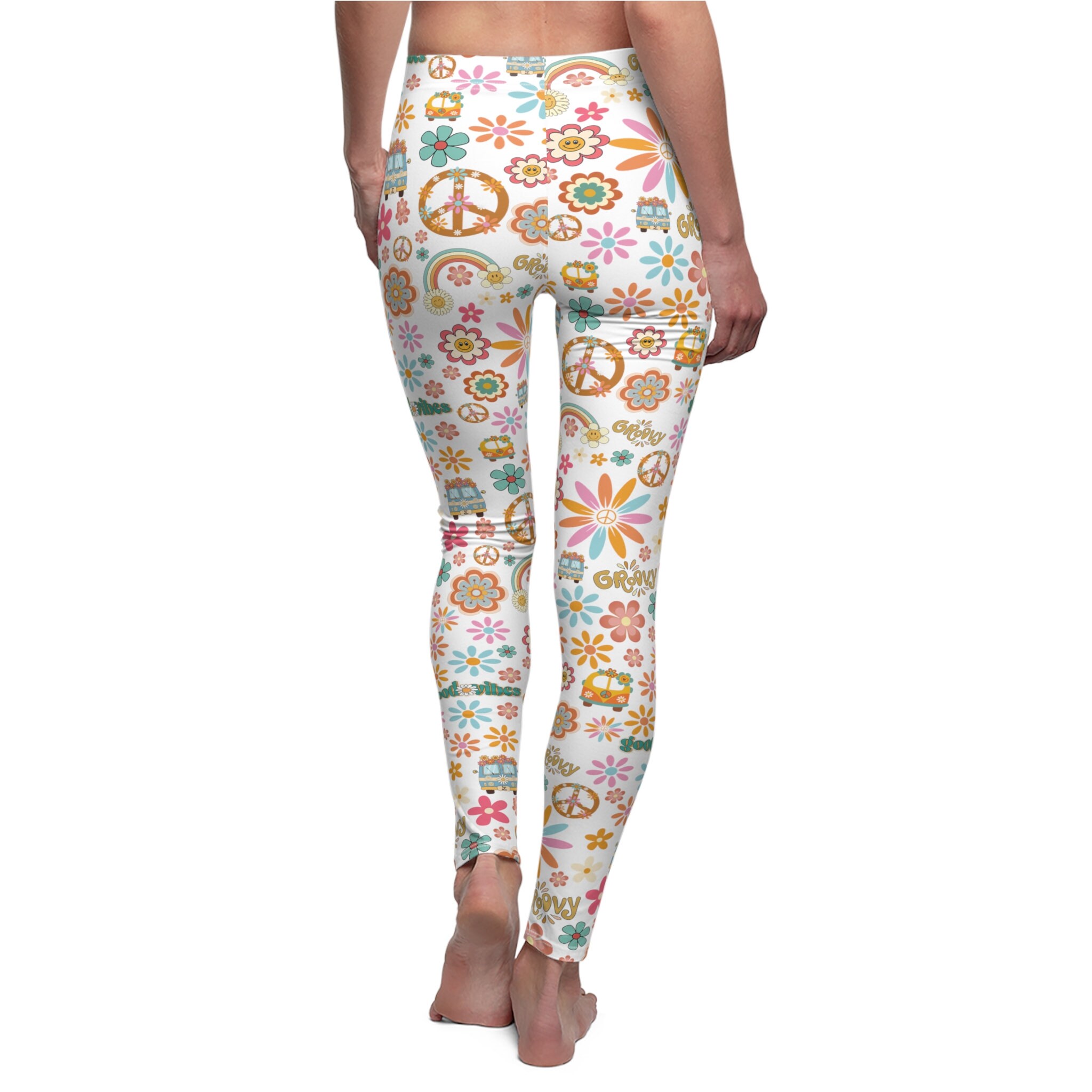 Groovy Retro Yoga Pants, Fun 70s Design Leggings, Workout Gear, 60s ...