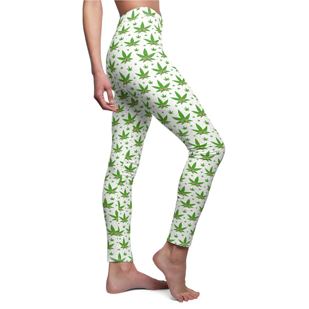 Fun Maryjane Yoga Pants, Colorful Weedleaf Leggings, Marijuana Design ...