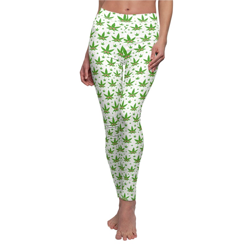 Fun Maryjane Yoga Pants, Colorful Weedleaf Leggings, Marijuana Design ...