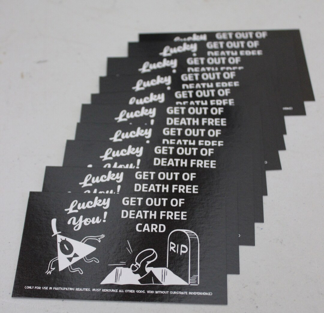 Get Out of Death Free Cards (10) - Etsy