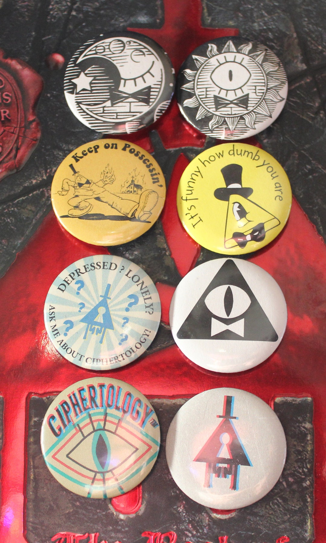 Bill Cipher Inspired Buttons - Etsy