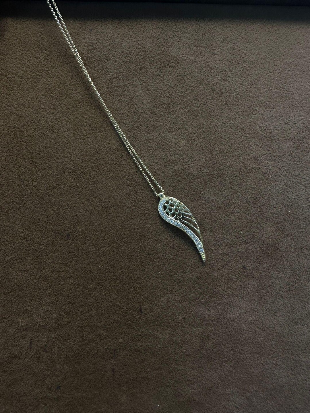 14K Gold Angel Wing Necklace , Angel Wing Pendant , Anniversary Gift ...