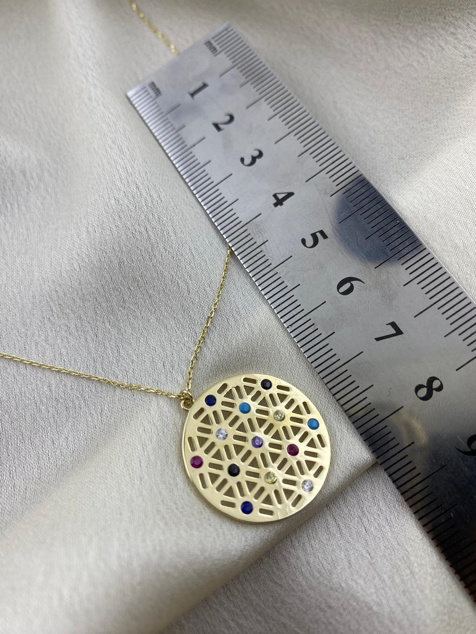 Flower of Life, Six Petals Gold Pendant, 14k Gold Mandala Necklace ...