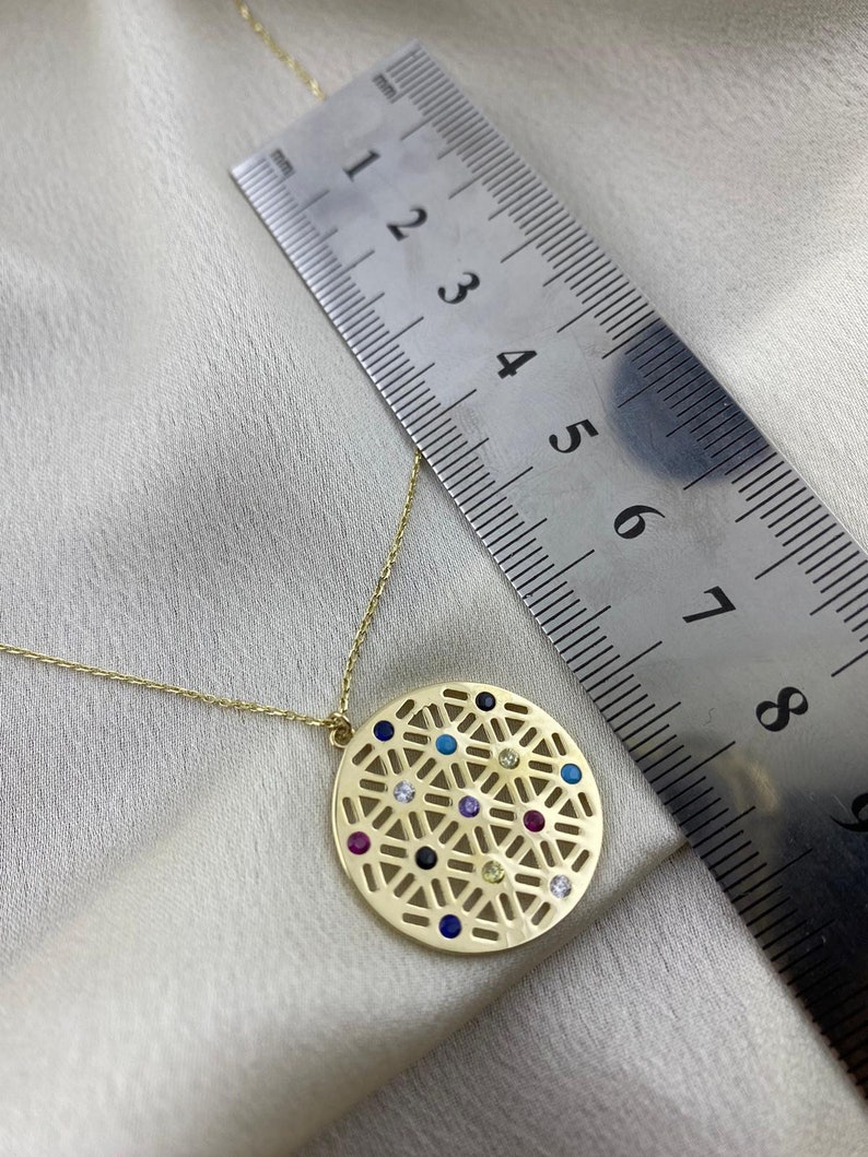 Flower of Life, Six Petals Gold Pendant, 14k Gold Mandala Necklace ...