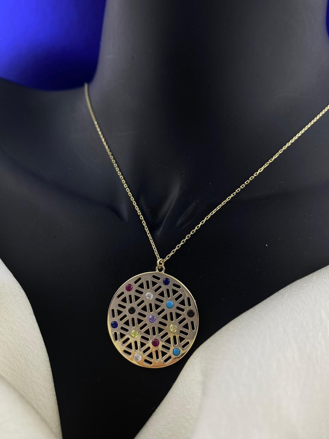 Flower of Life, Six Petals Gold Pendant, 14k Gold Mandala Necklace ...