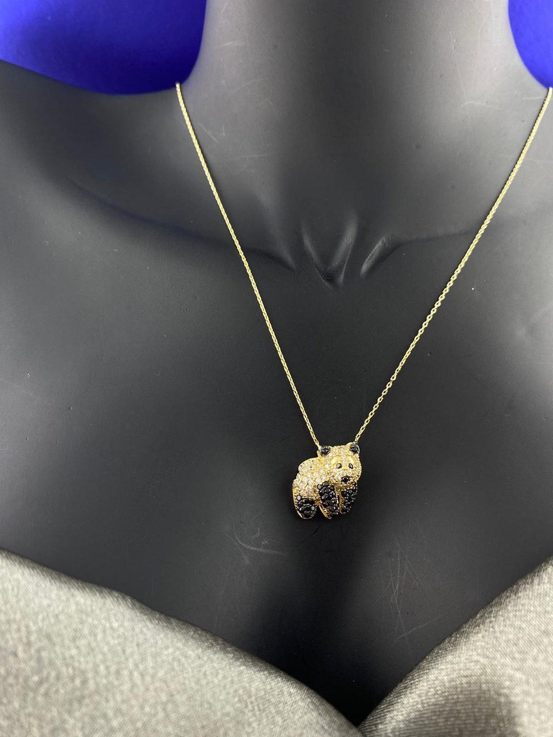 Gold Panda Necklace, 14K, Chain Necklace, Gold Chain,everyday Jewelry ...