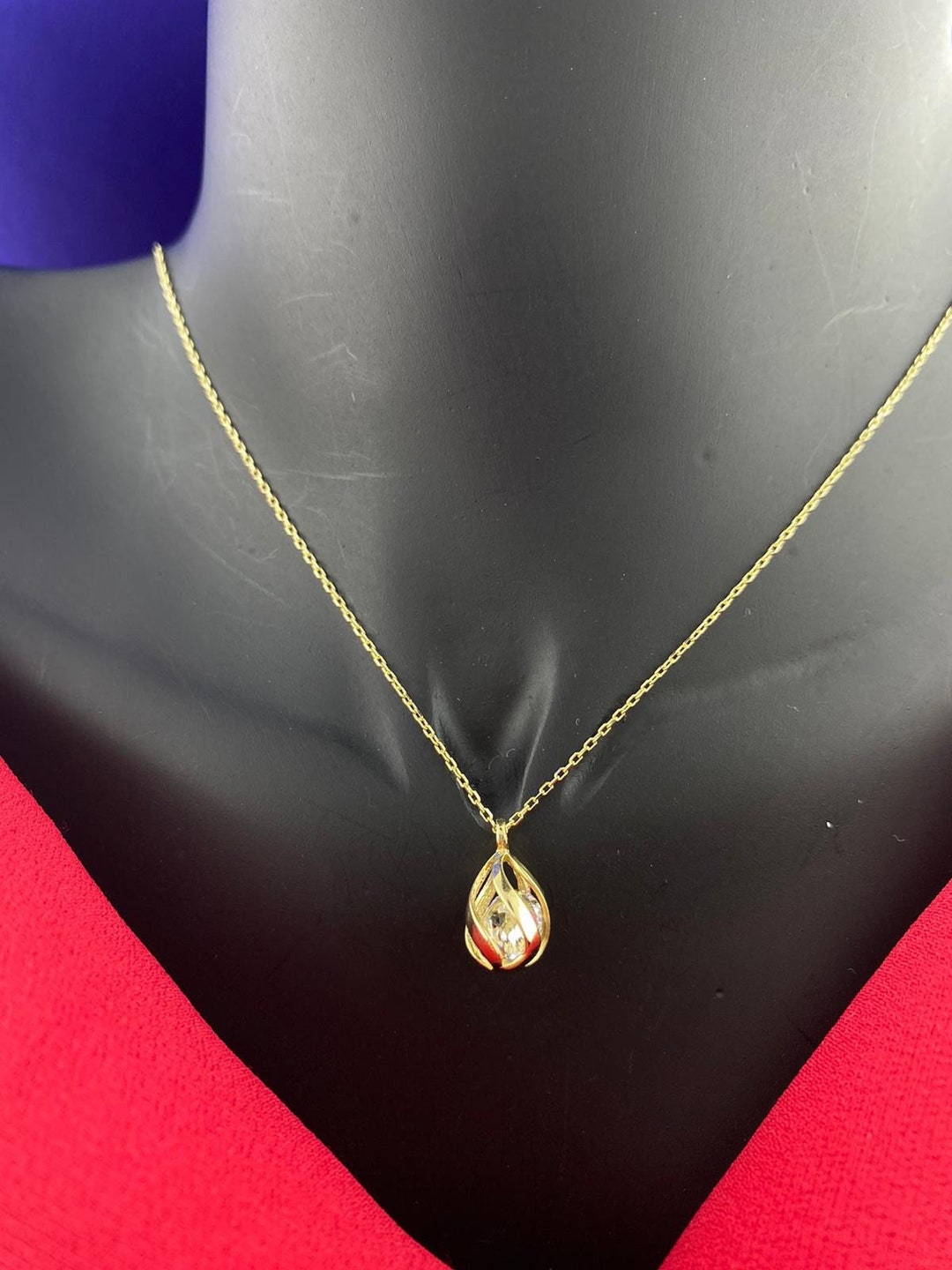 14k Gold Cage Pendant - Etsy