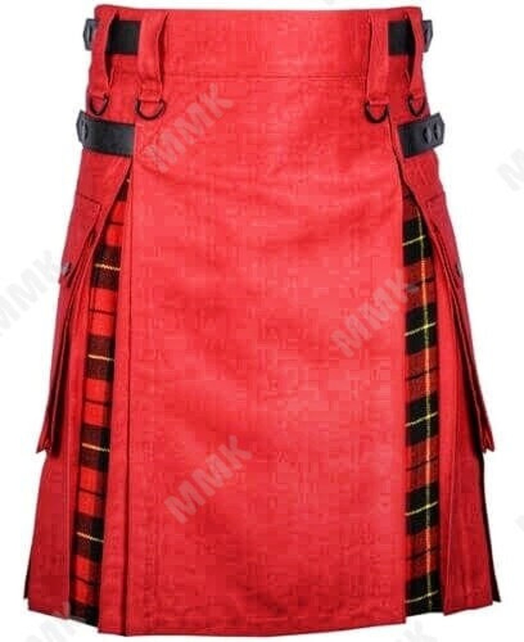Men's Red Cotton Utility Hybrid Kilt Contemporary - Etsy