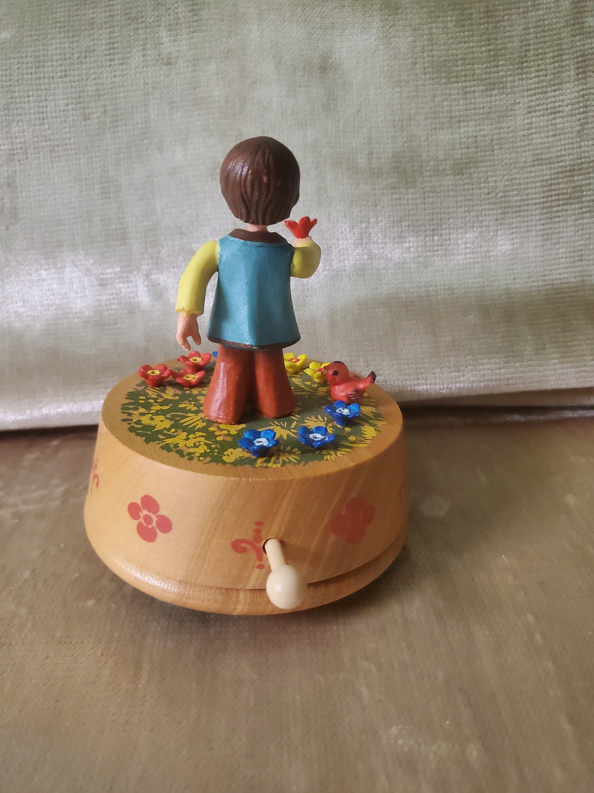 ANRI Boy With Flowers Music Box - Etsy