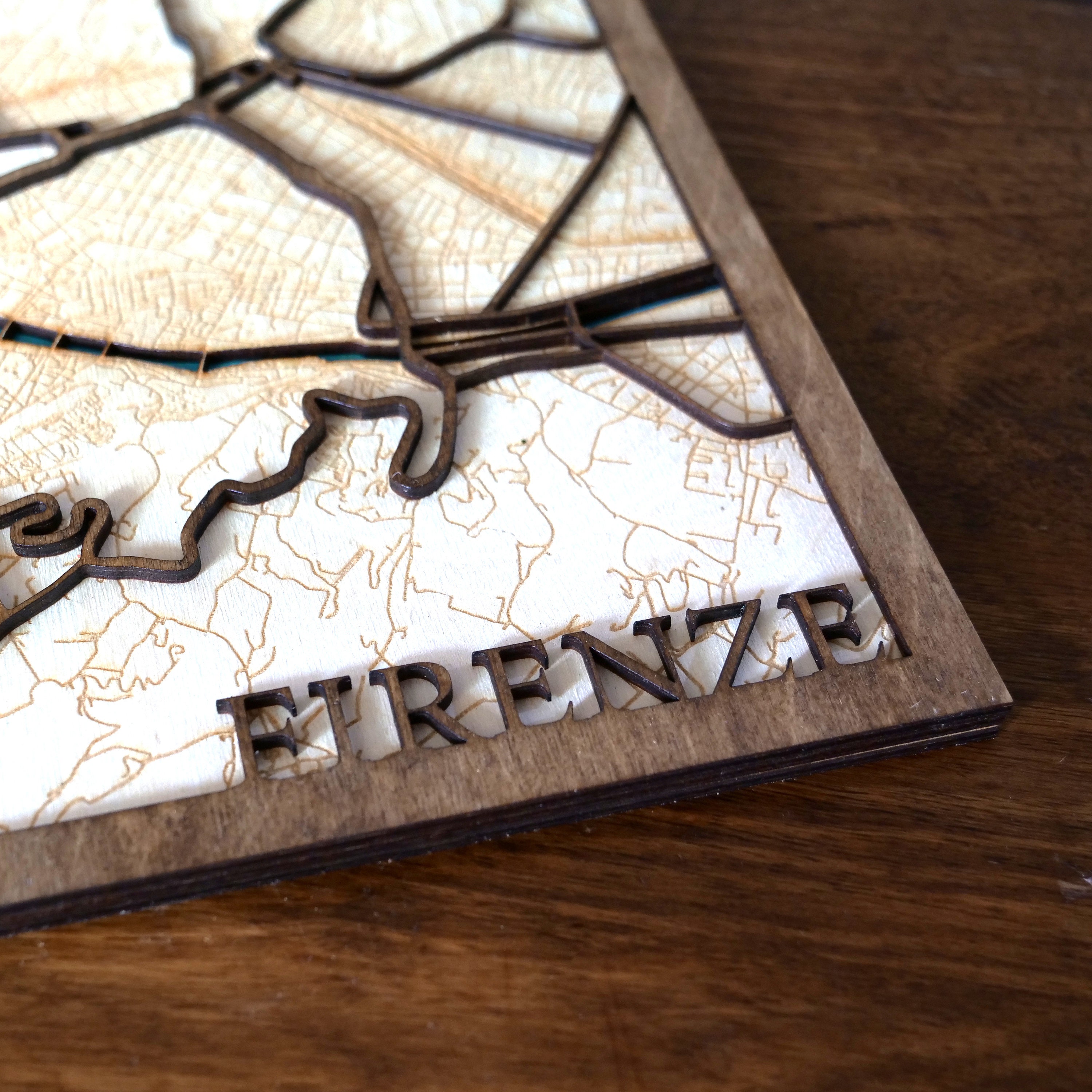 Wall Decor Map of Italian Cities Napoli Florenze Venice Milan Living ...