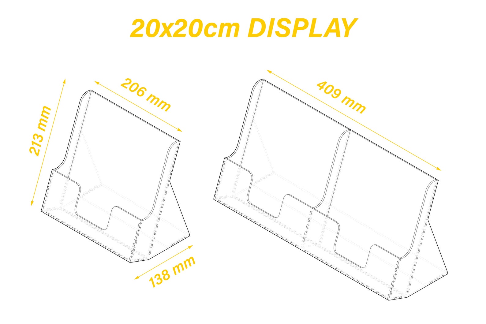 Laser Cut Display Stand Vector Files: 3mm Plywood, MDF, Acrylic ...