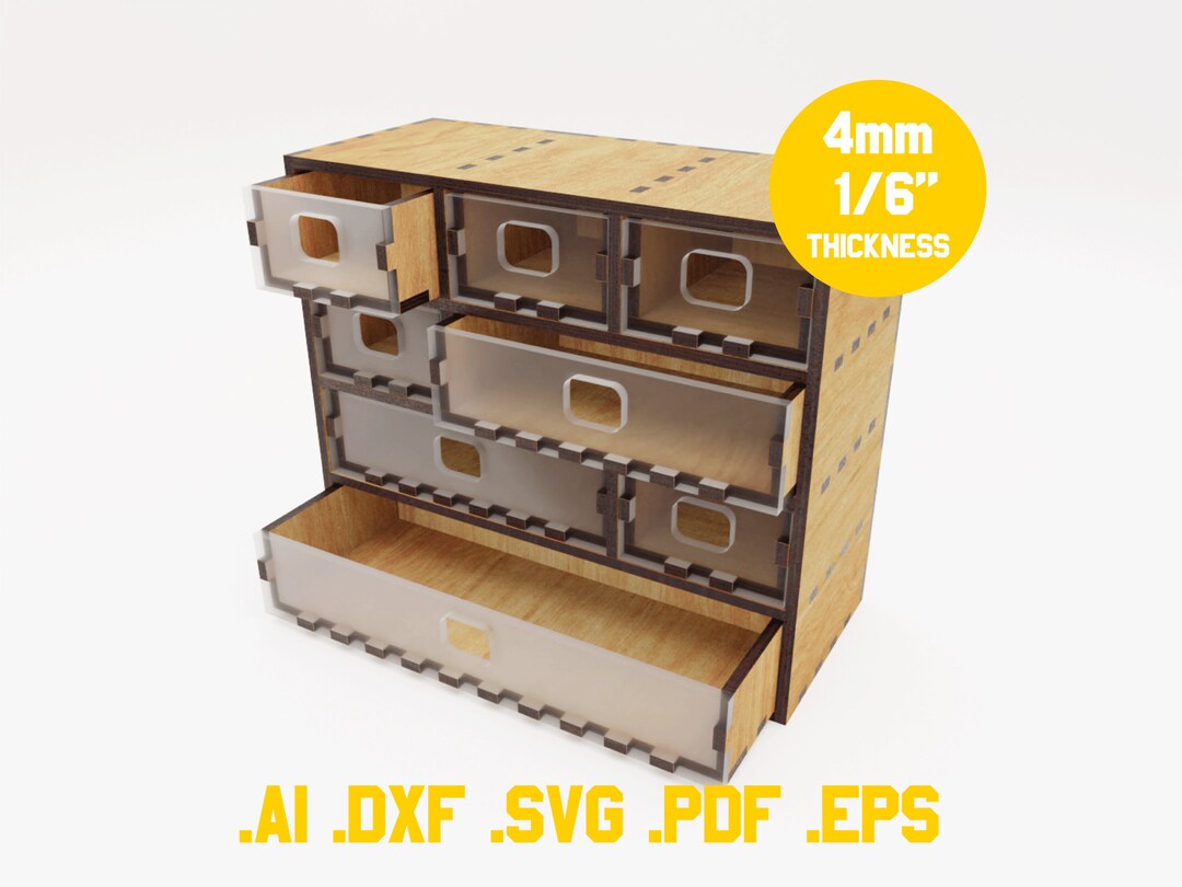 Desktop Drawer Laser Cut Files for Jewelry Small Parts, Stationery ...