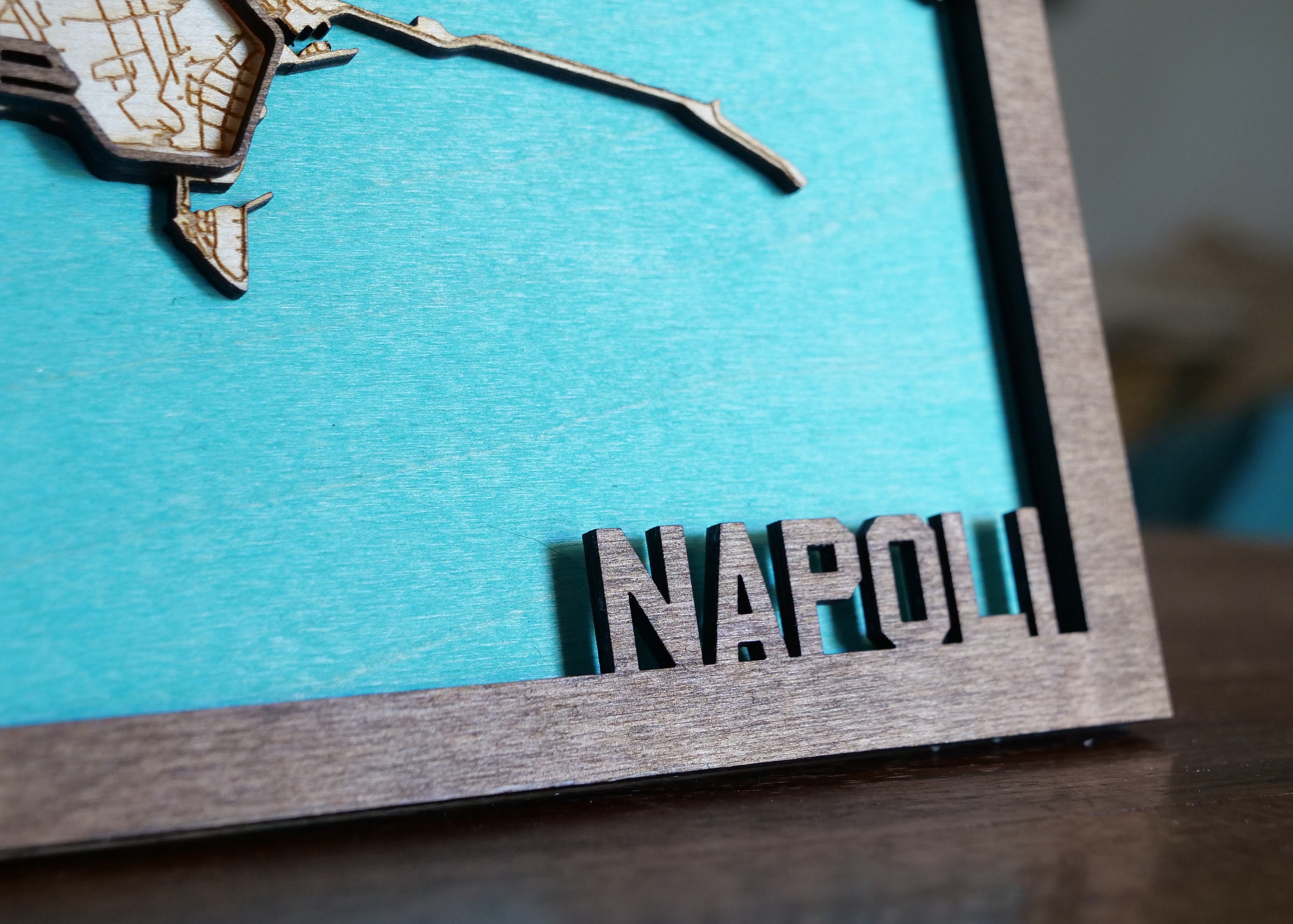 Wall Decor Map of Italian Cities Napoli Florenze Venice Milan Living ...