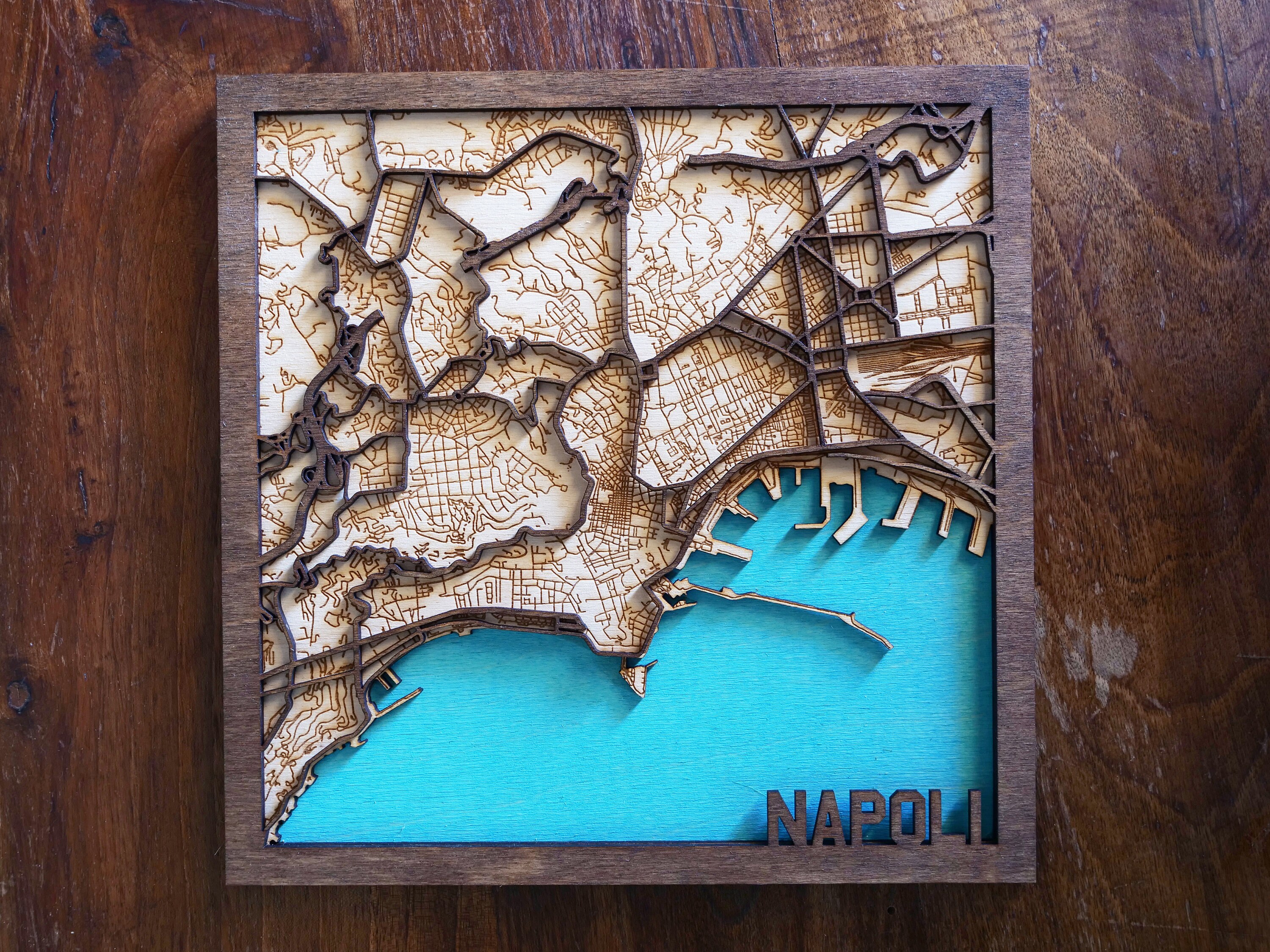 Wall Decor Map of Italian Cities Napoli Florenze Venice Milan Living ...