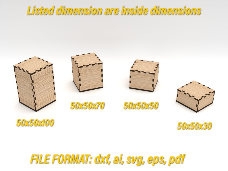Two Piece Boxes Templates for Laser Cut 4mm Material 20 Dimensions Svg ...