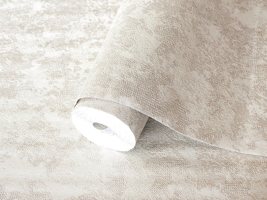 Modern Distressed Cream Shinny Wallpaper, 3D Textured Wallpaper ...