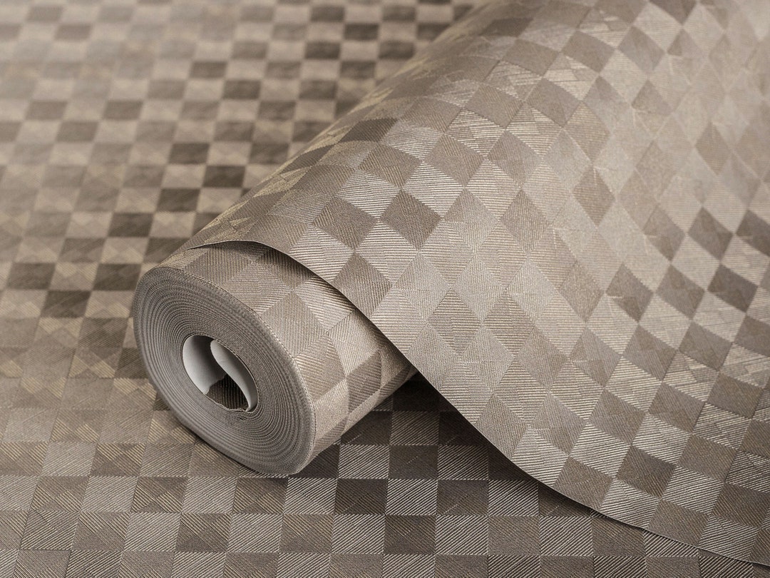 Modern Checkers Boho Wallpaper, 3D Textured Wallpaper, Decorative ...
