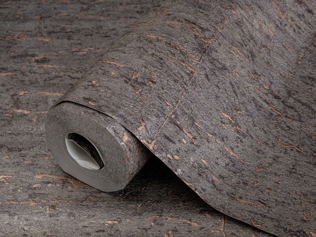 Luxury Cork 3D Embossed Wallpaper, Wood Textured Wallpaper, Brown ...
