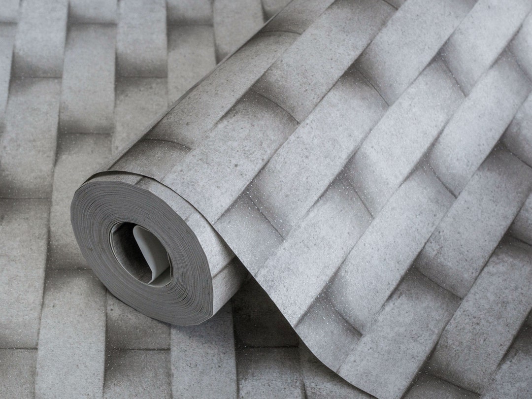 Modern Gray Brick Wallpaper, Textured Wallpaper, Decorative ...