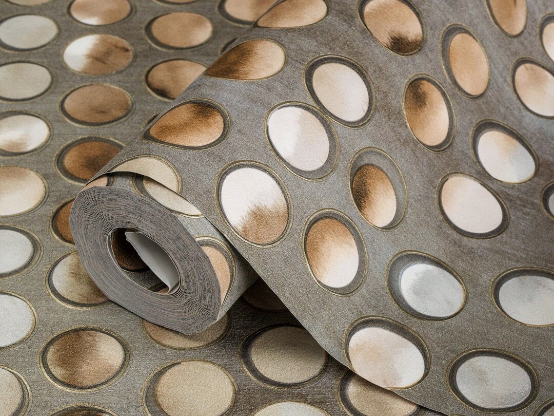 Modern Circles 3D Embossed Wallpaper, Geometric Textured Wallpaper ...