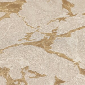 Luxury Marble Cream Gold Wallpaper, 3D Textured Wallpaper, Modern ...