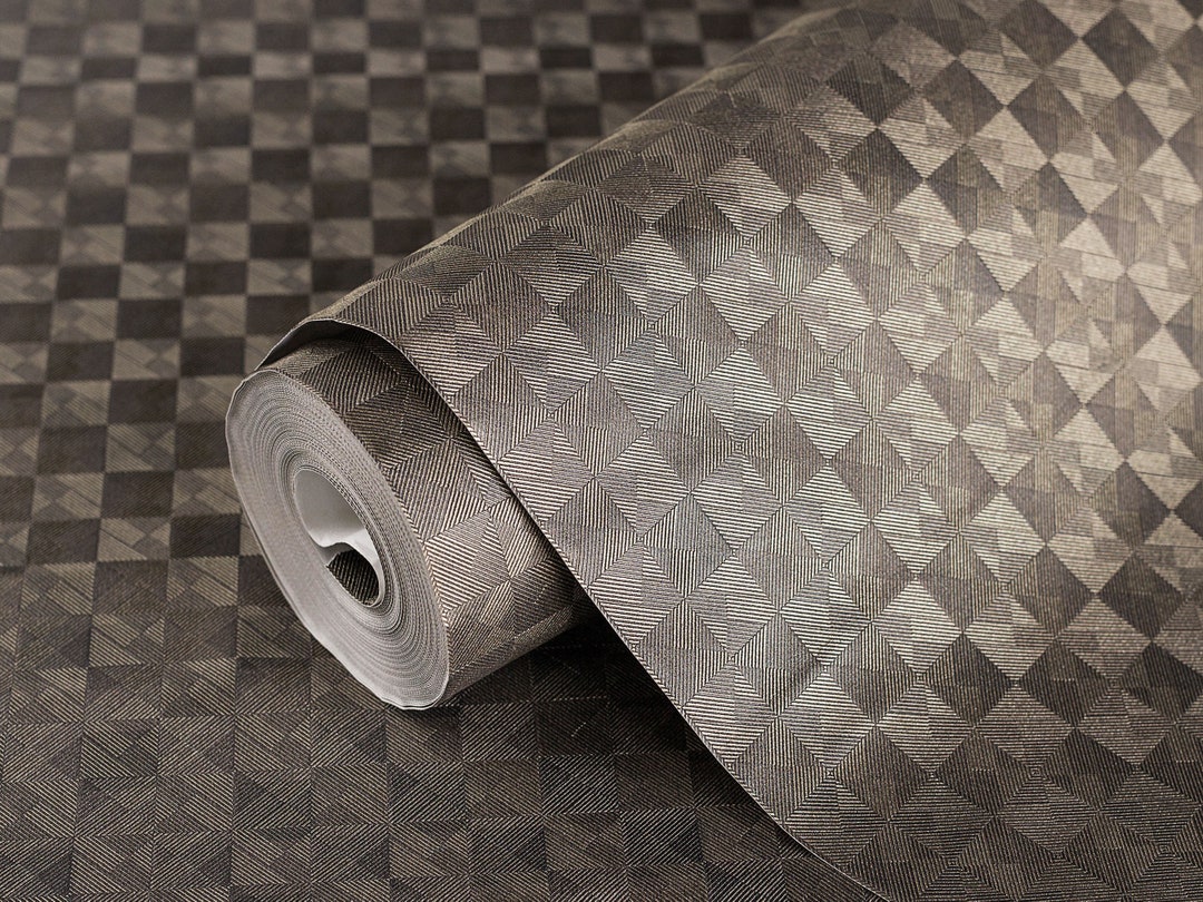 Modern Checkers Boho Wallpaper, 3D Textured Wallpaper, Decorative ...