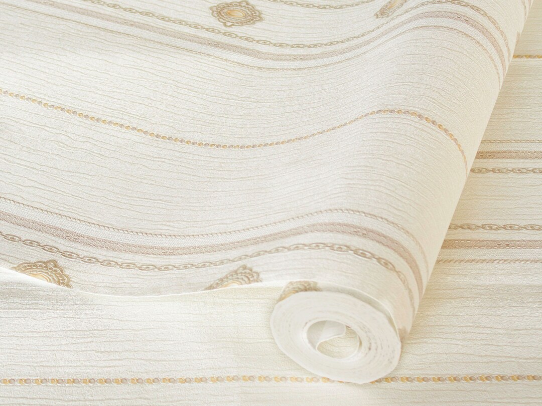 Striped Deep Embossed Wallpaper, 3D Textured Wallpaper, Cream Boho ...