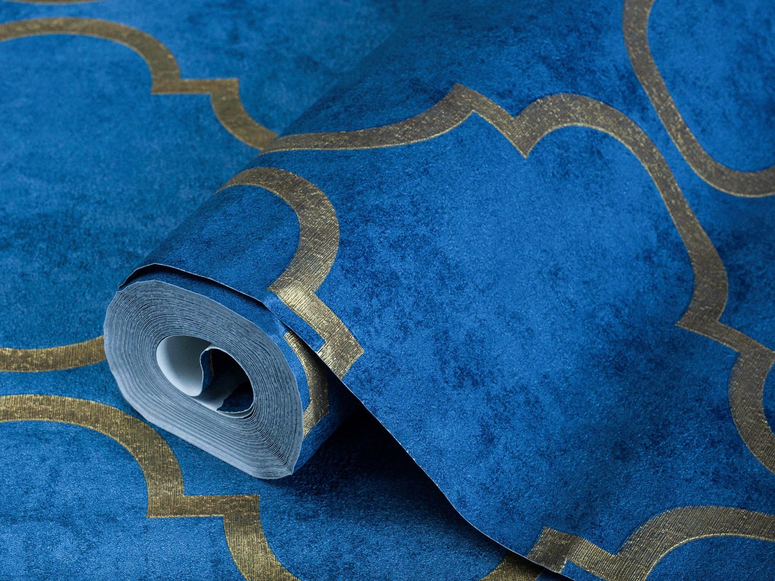 Timeless Design 3D Embossed Wallpaper, Blue Oriental Textured Wallpaper ...