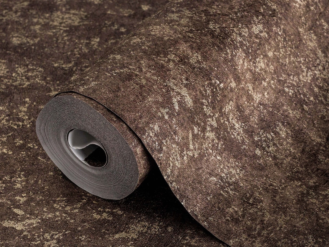 Embossed Modern Metallic Brown Wallpaper, 3D Textured Wallpaper ...