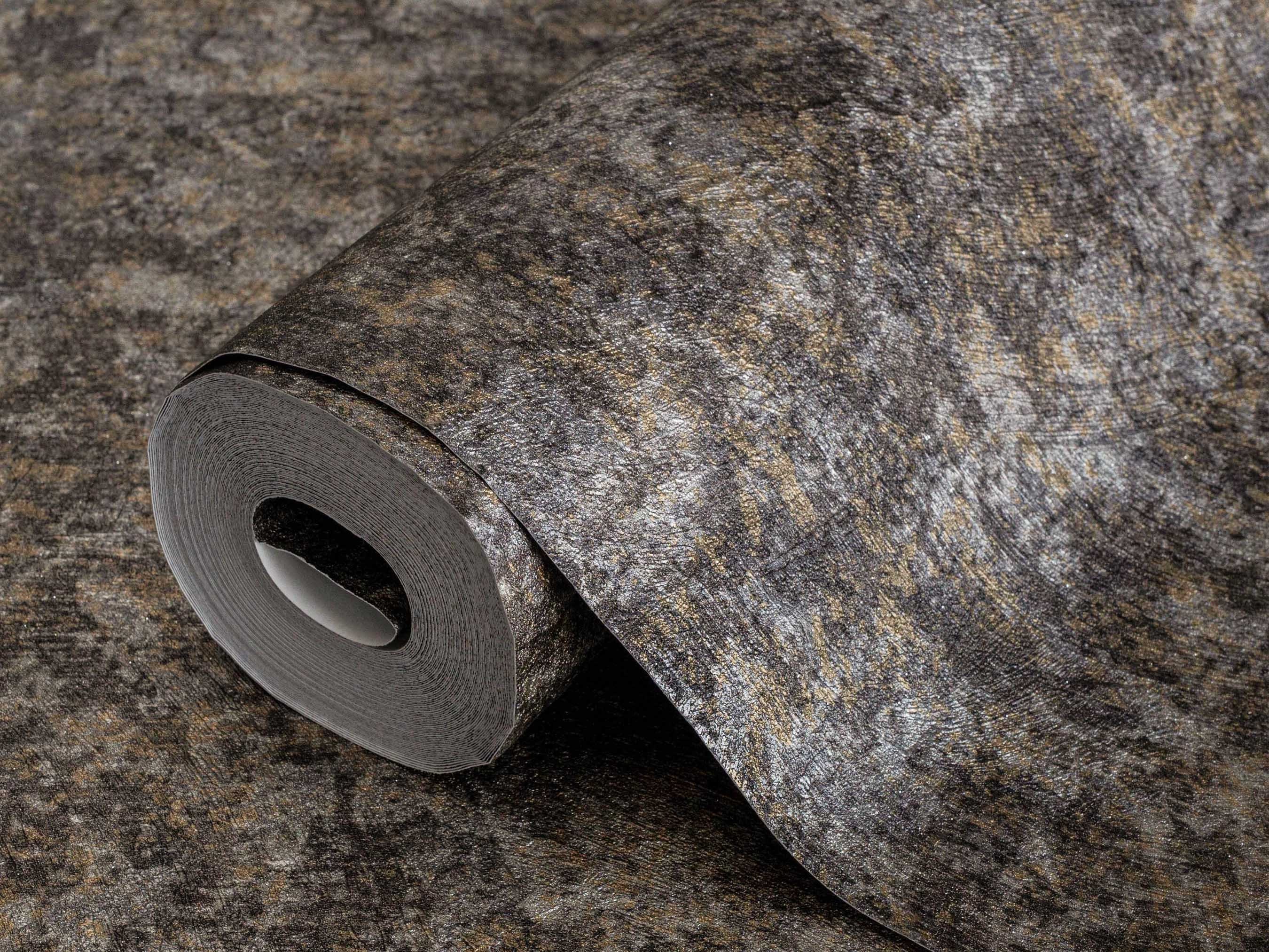 Embossed Modern Metallic Black Wallpaper, 3D Textured Wallpaper ...