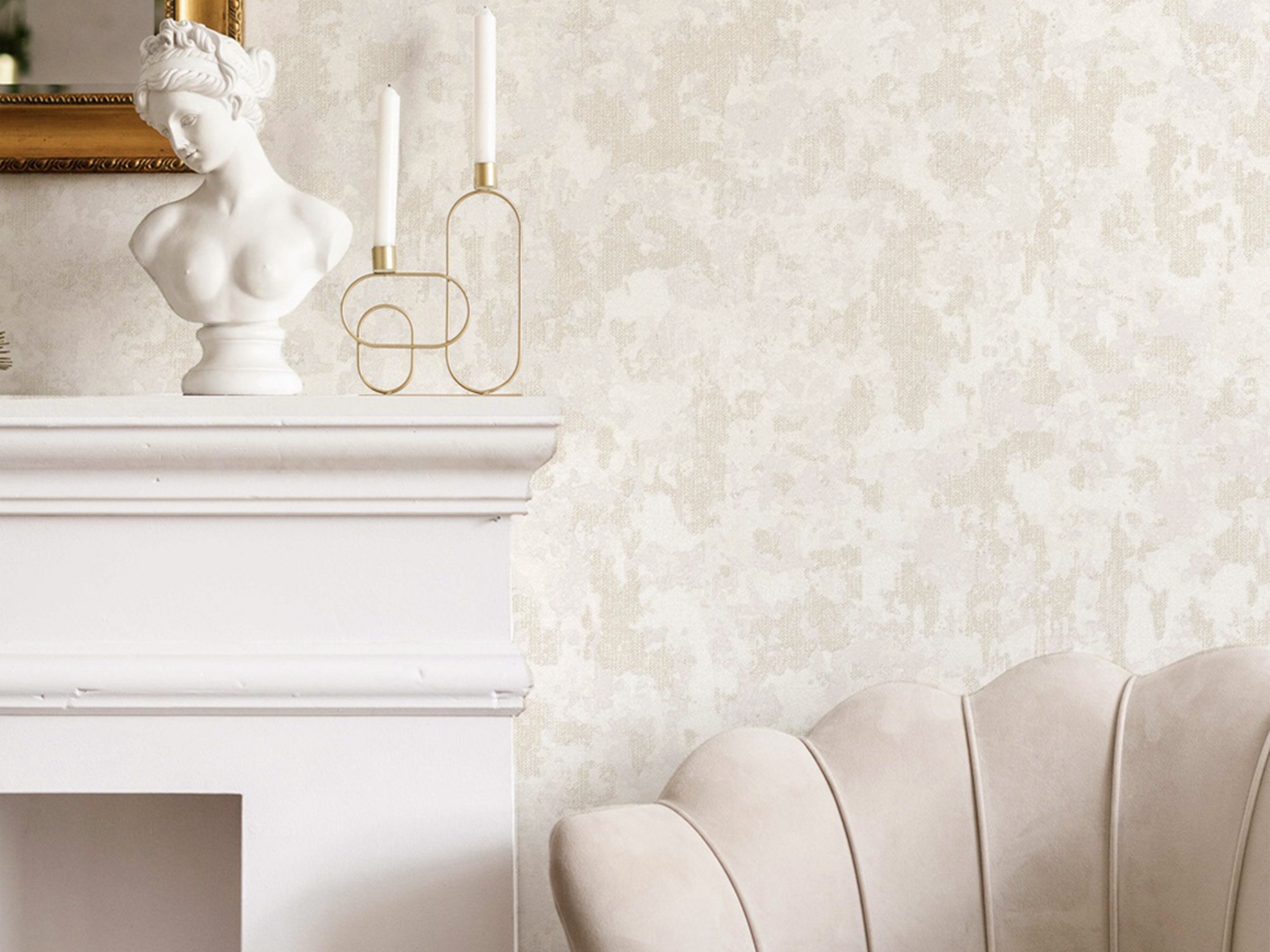Modern Distressed Cream Shinny Wallpaper, 3D Textured Wallpaper ...