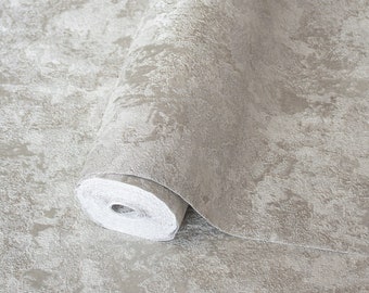 Modern Distressed Beige Shinny Wallpaper, 3D Textured Wallpaper ...