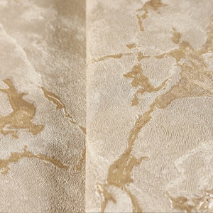 Luxury Marble Cream Gold Wallpaper, 3D Textured Wallpaper, Modern ...