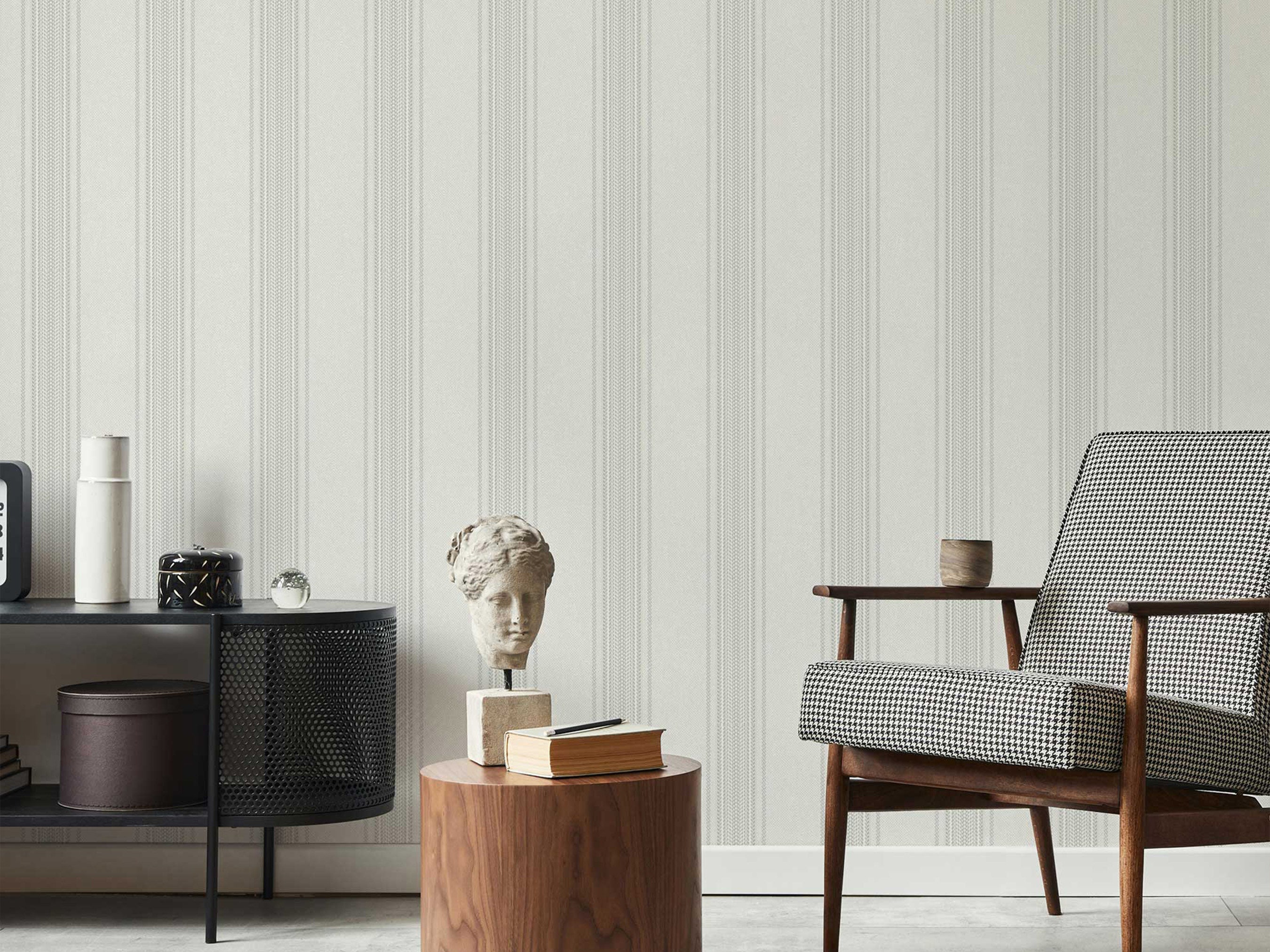 Modern Striped Wallpaper Textured Wallpaper Decorative - Etsy