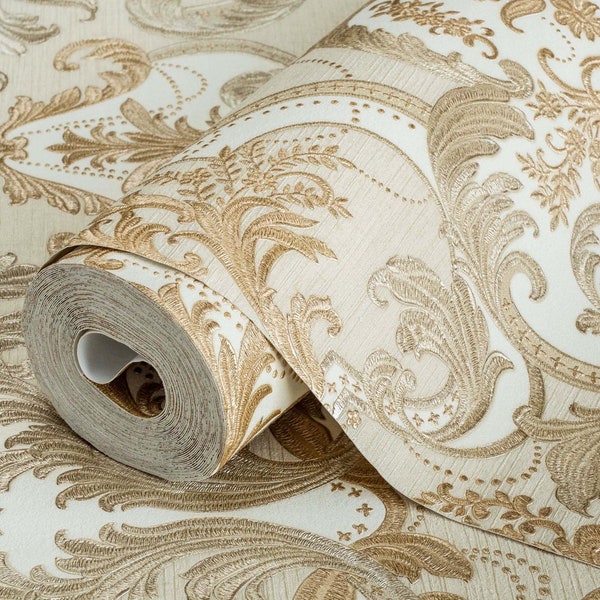 Timeless Design 3D Embossed Wallpaper, Blue Oriental Textured Wallpaper ...