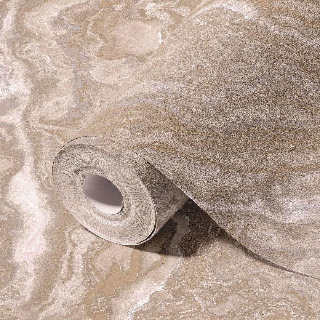 Luxury Marble Beige Wallpaper, 3D Textured Wallpaper, Modern Decorative ...