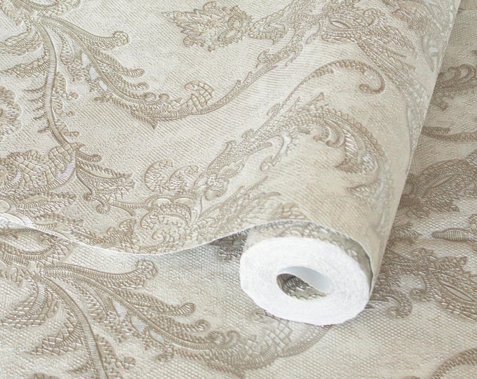 Modern Distressed Embossed Wallpaper, 3D Textured Distressed Shiny ...
