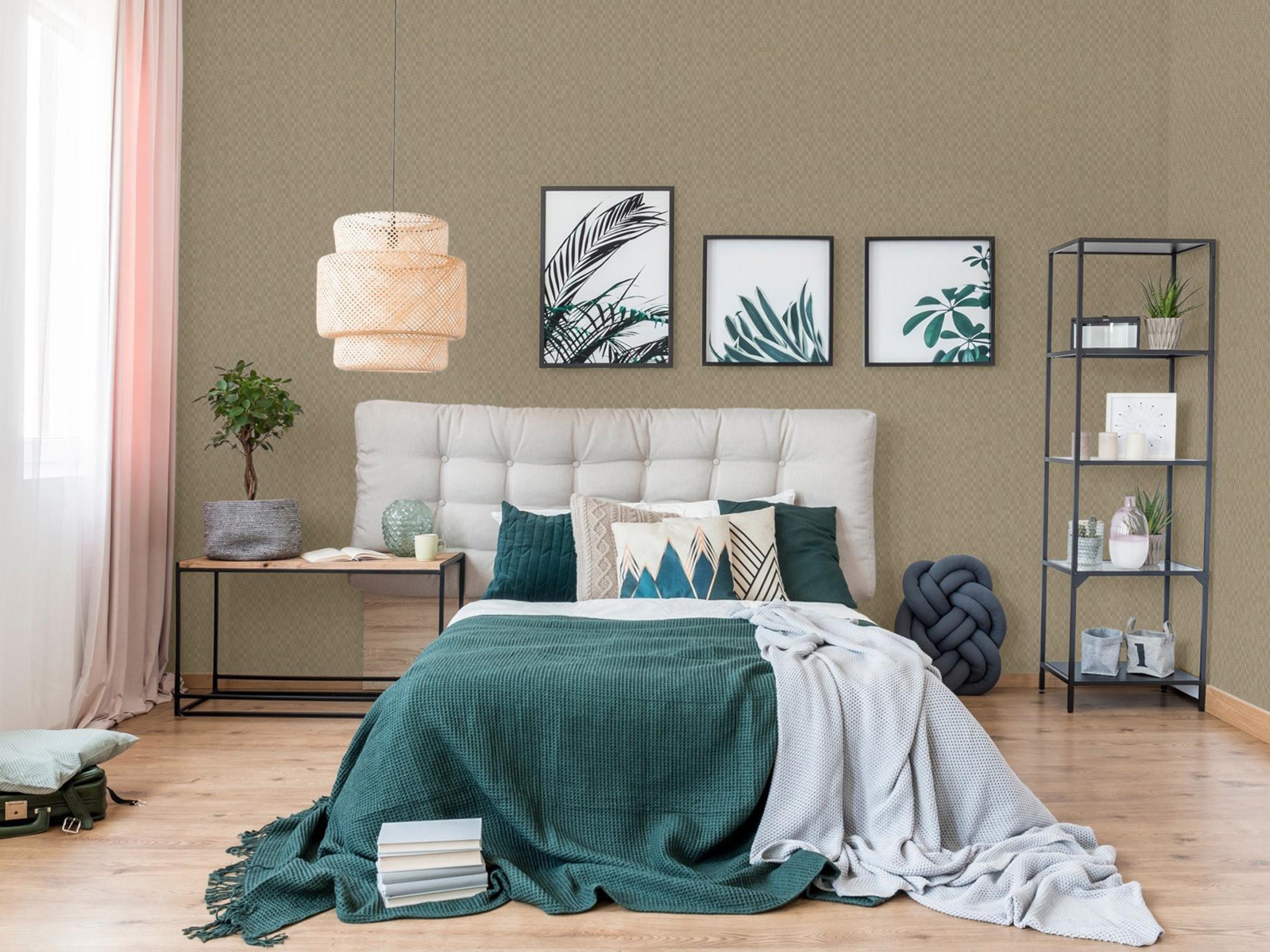 Modern Checkers Beige Wallpaper 3D Textured Wallpaper - Etsy