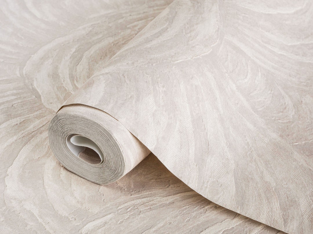 Modern Abstract Cream Wallpaper, 3D Textured Wallpaper, Decorative ...