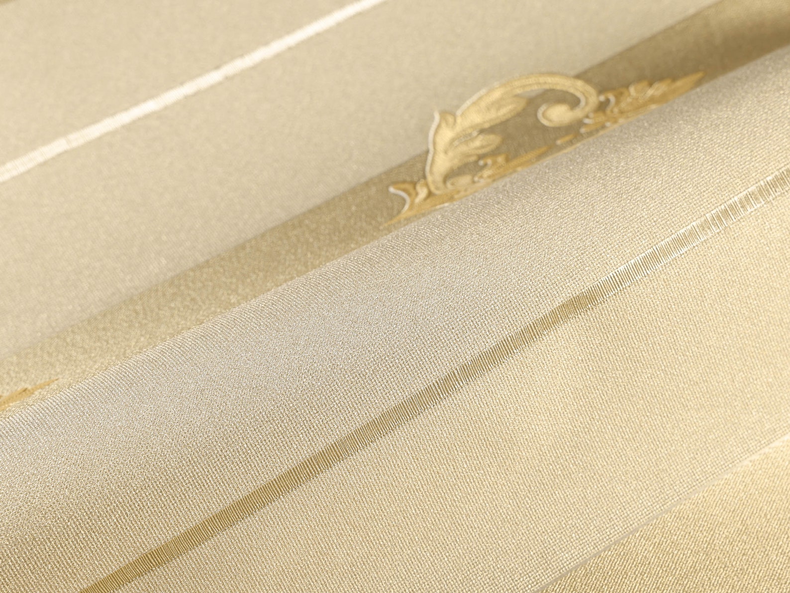 Luxury Swag Damask Gold Wallpaper, 3D Textured Wallpaper, Decorative ...