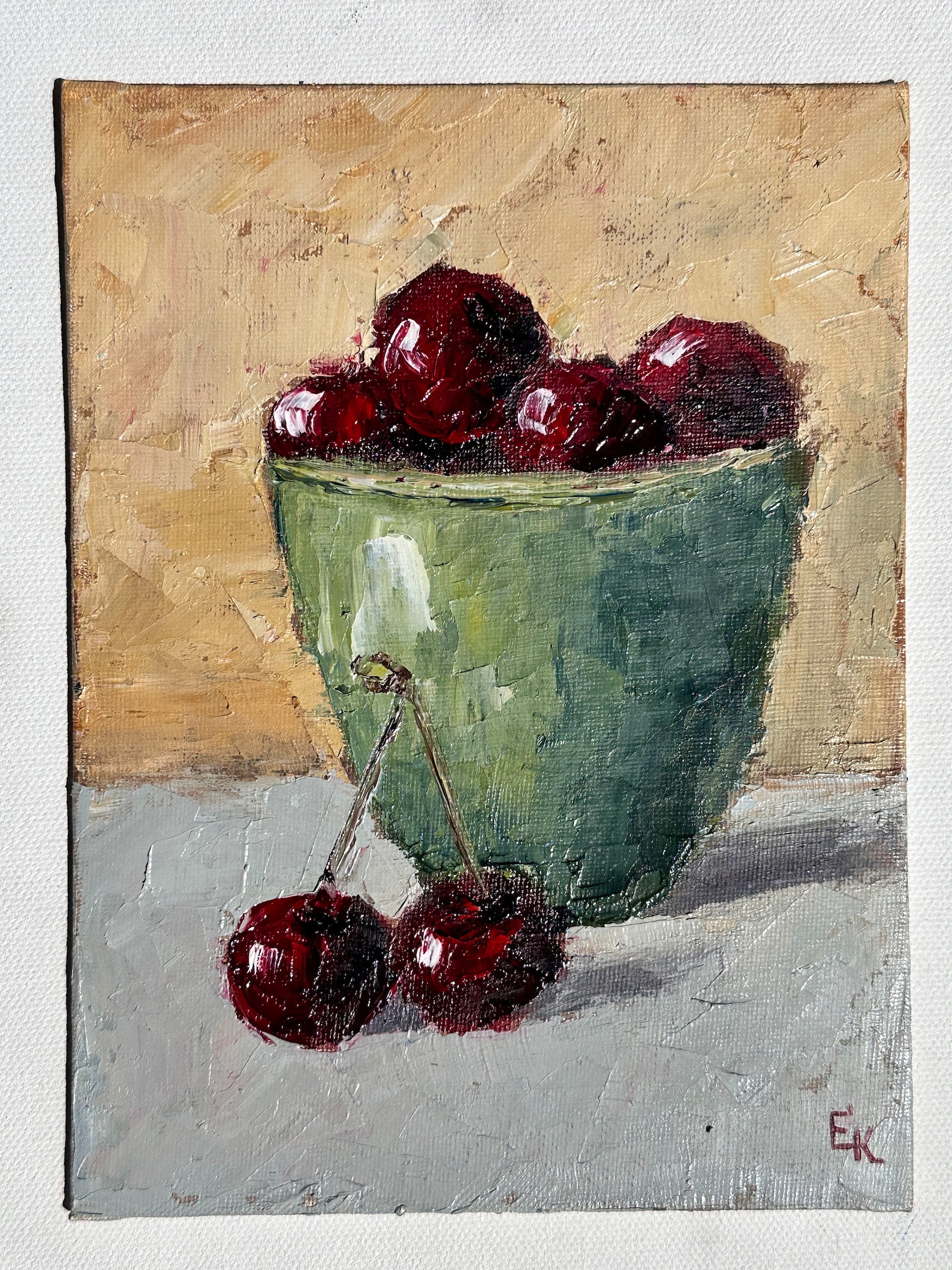 Cherry Original Oil Painting Still Life Kitchen Art Canvas Board 68 ...