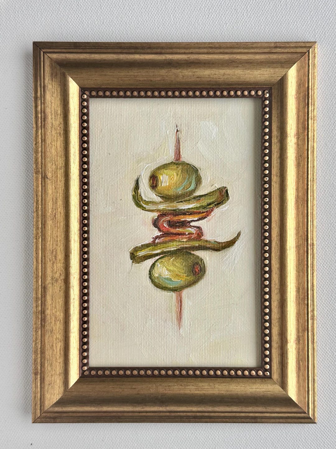 Gilda Pintxo Oil Painting Original Food Art Small Kitchen Decor Spanish ...