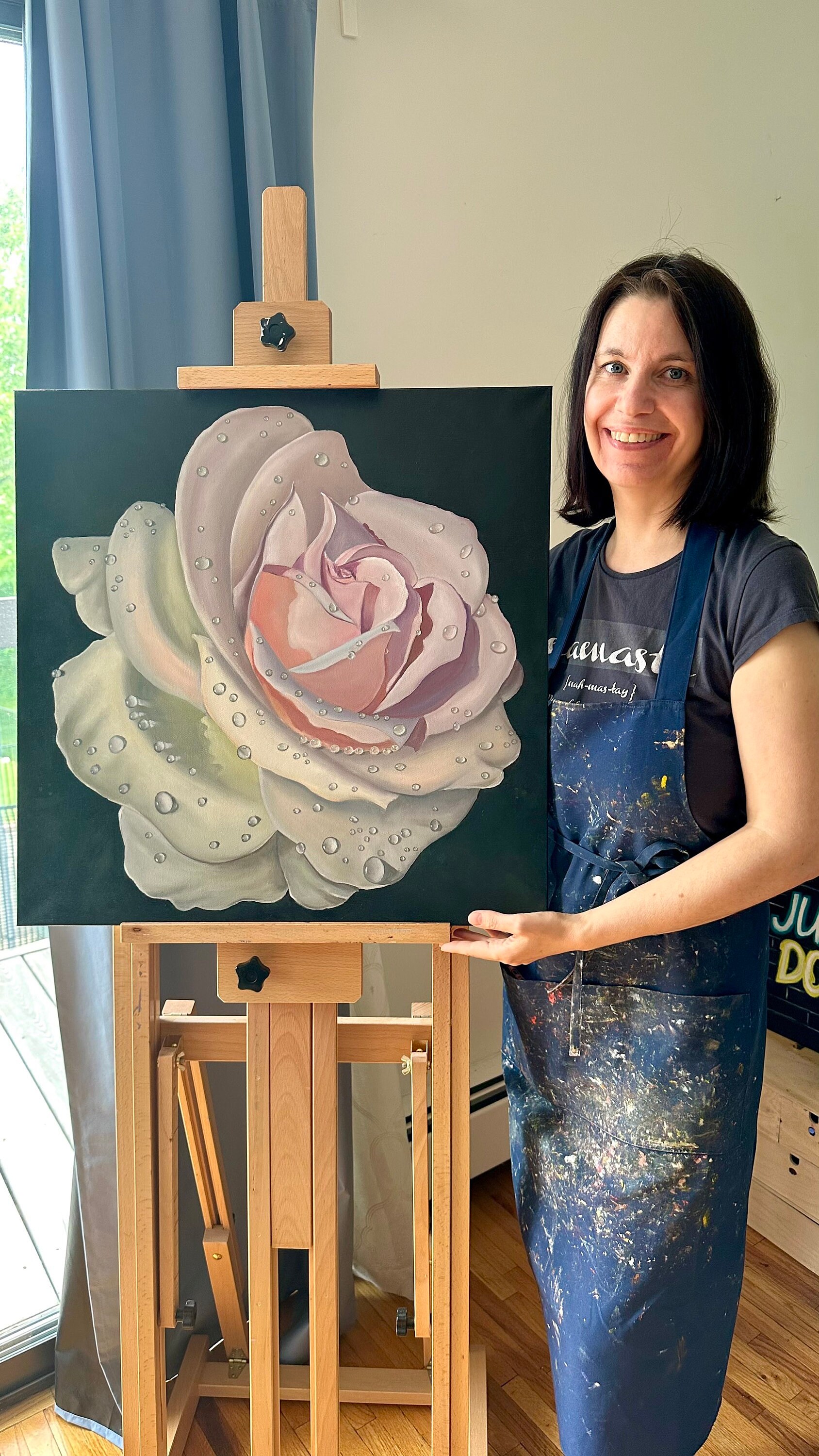 Rose Large Wall Art Original Oil Painting Floral Hyperrealism - Etsy