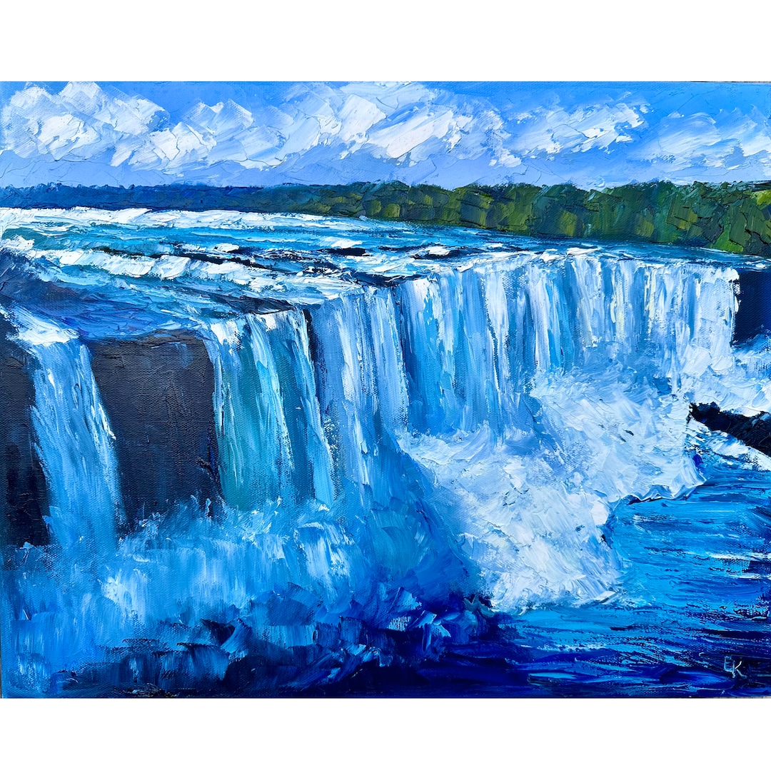 Niagara Falls Painting Landscape Original Artwork Oil Painting Impasto ...